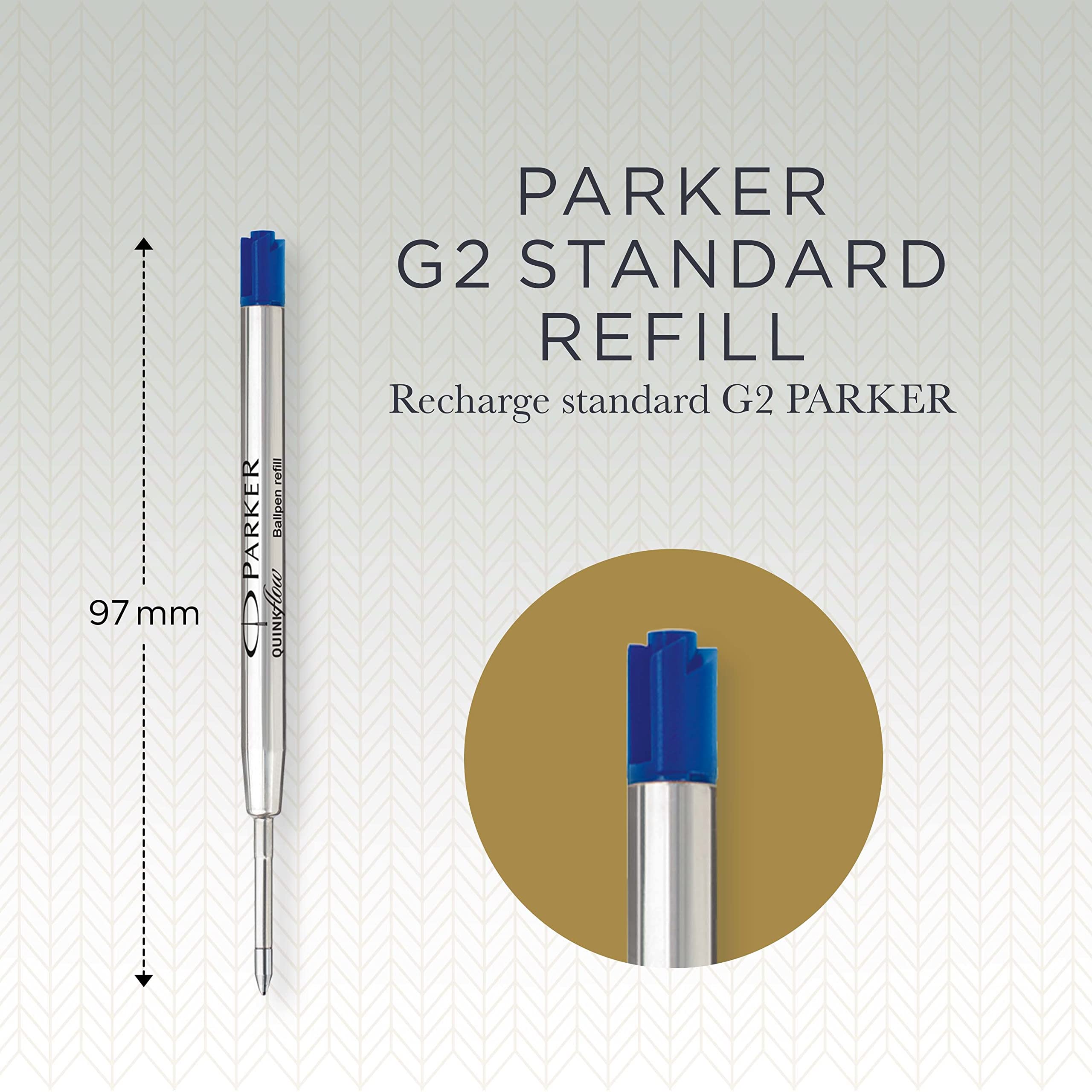 Parker Ballpoint Pen Refills, Medium Point, Blue QUINKflow Ink, 10 Count, Authentic Ink Refills Compatible with Parker Ballpoint Pens