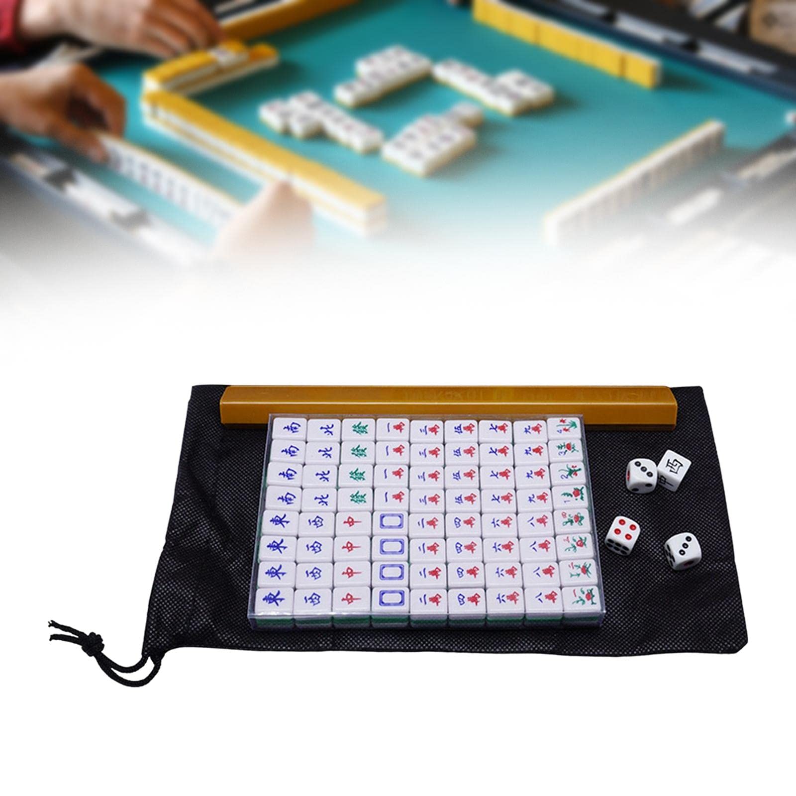Vaveren Traditional Chinese Mahjong Game Set Chinese Version Game, Board Game Classic Tiles Games for Chinese Game Play Birthday Gifts