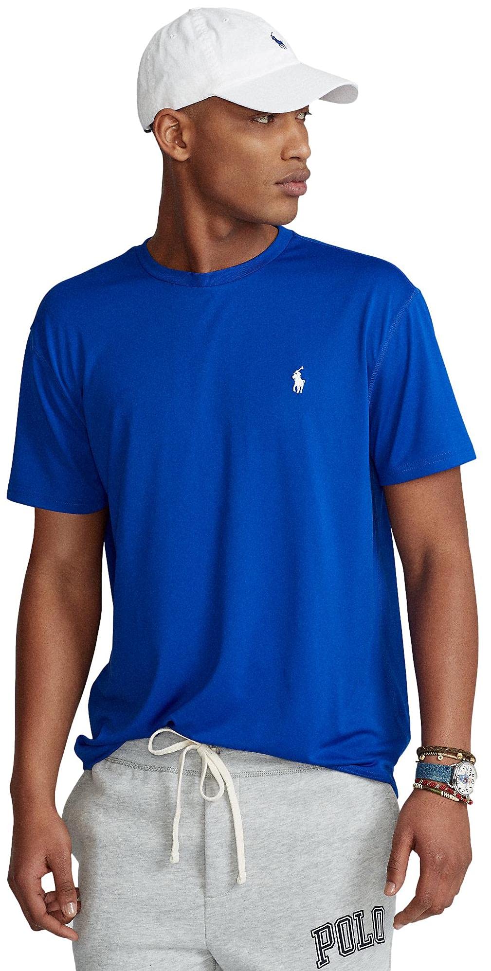 Polo Ralph Lauren Mens Crew Neck Performance T-Shirt (L, RoyalBlue)