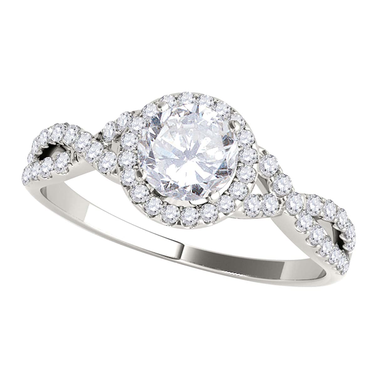 MauliJewels 0.50 Carat Halo Real Diamond Bridal Set Engagement Ring set 14k Solid Yellow White Rose Gold Jewelry Collection