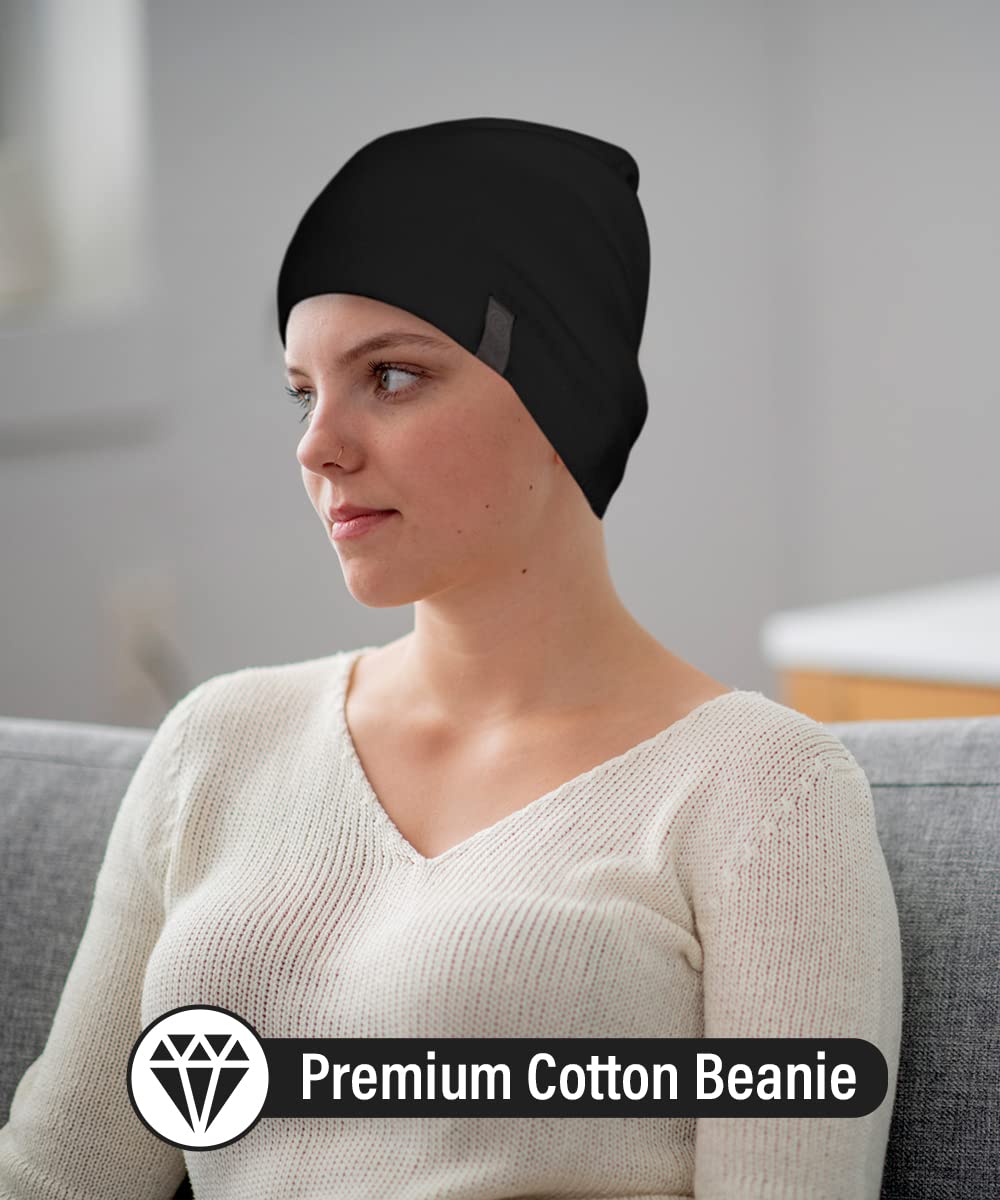 Revony Chemo Beanie Cap - Soft and Skin Friendly - 100% Cotton Blue Denim
