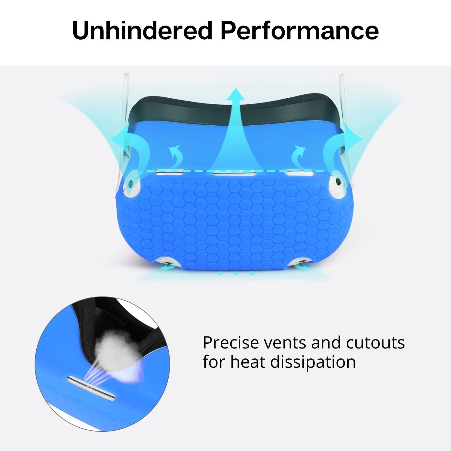 TNP VR Cover for Oculus Quest 2 Cover - Blue Silicone VR Cover for Oculus Quest 2 Protective Cover - Anti Scratch Dust Bump Oculus Protective Cover
