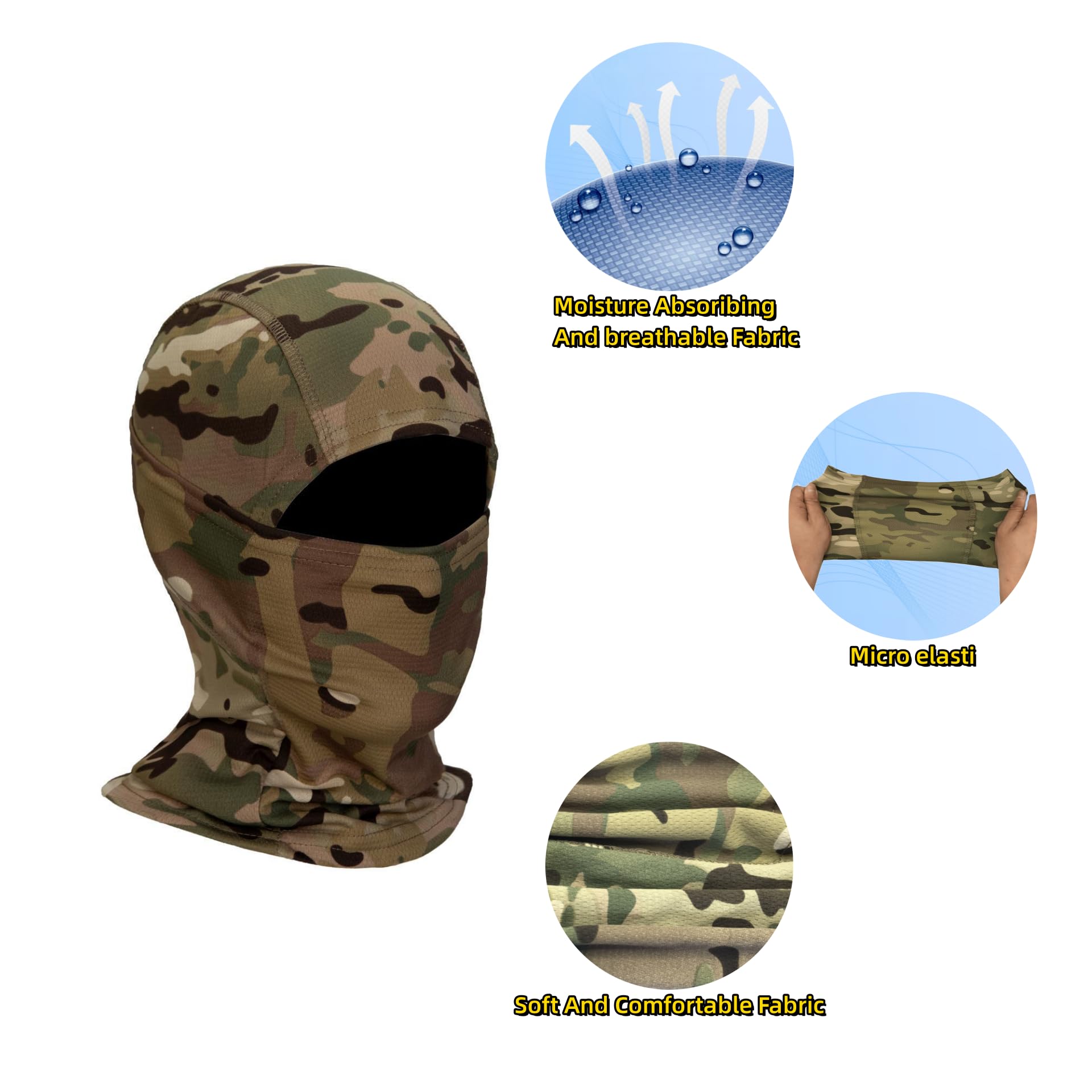 XY3545HS Camo Balaclava Face Mask for Man and Women-Hunting,Skiing,Motorcycle Windproof,UV Protection&Military Training