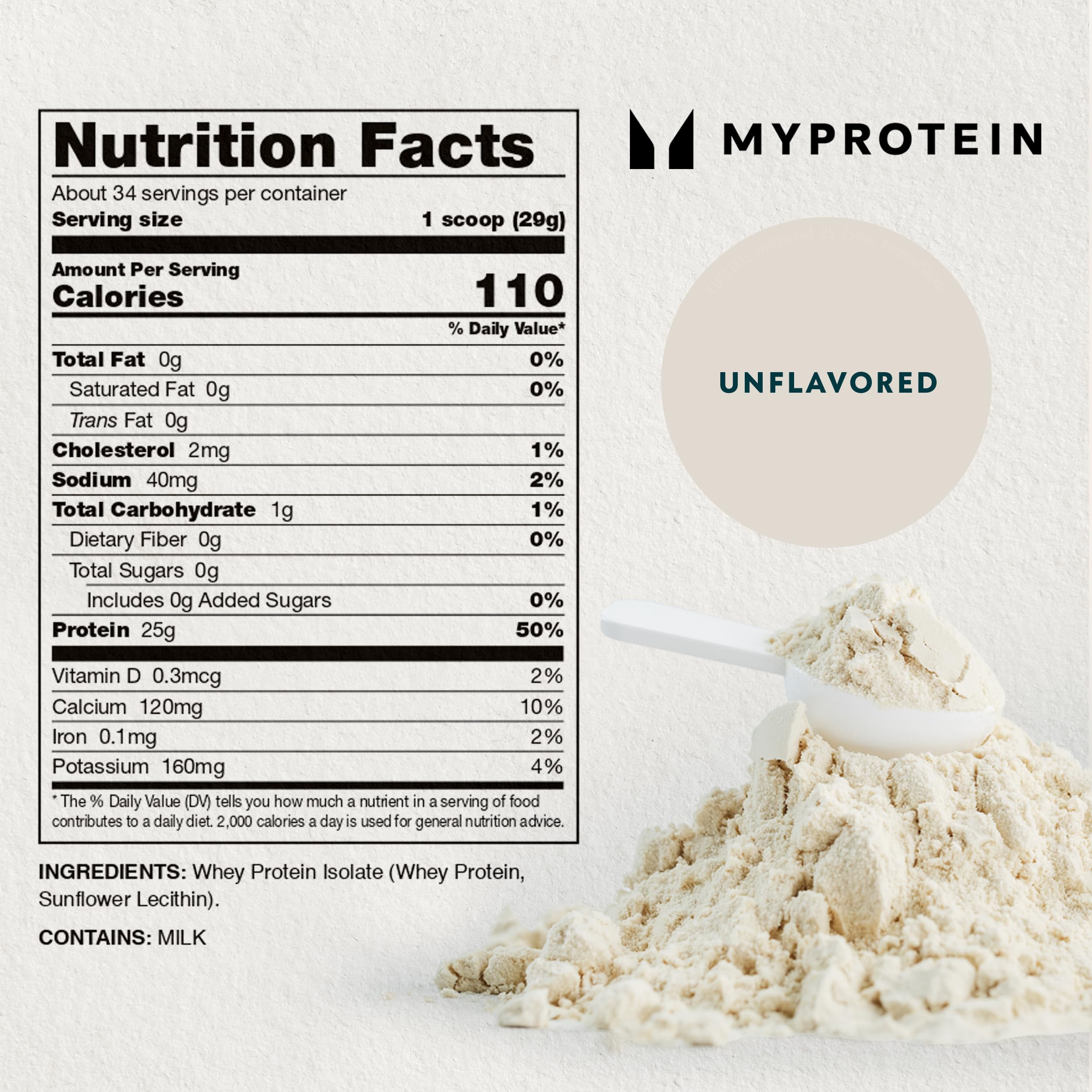 Myprotein Impact Whey Isolate Protein Powder (Unflavored, 5.5 Pound (Pack of 1))