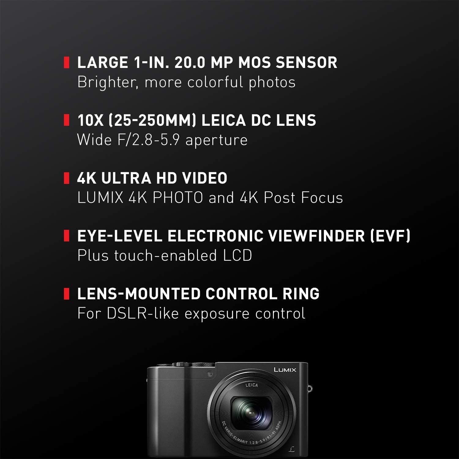 Panasonic Lumix DMC-ZS100 Digital Camera (Silver) with Advanced Accessories and Travel Bundle | DMC-ZS100S | Panasonic Lumix DMC-ZS100
