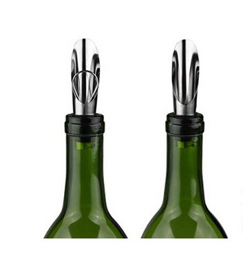 Wine Pourer and Stopper - 5 Pack - Tapered Design - Liquor and Wine Bottles - Drip Free Pouring - Stopper Creates an Seal - Keeps Wine Fresh - Gift for Wine Enthusiasts. (Retail pack)