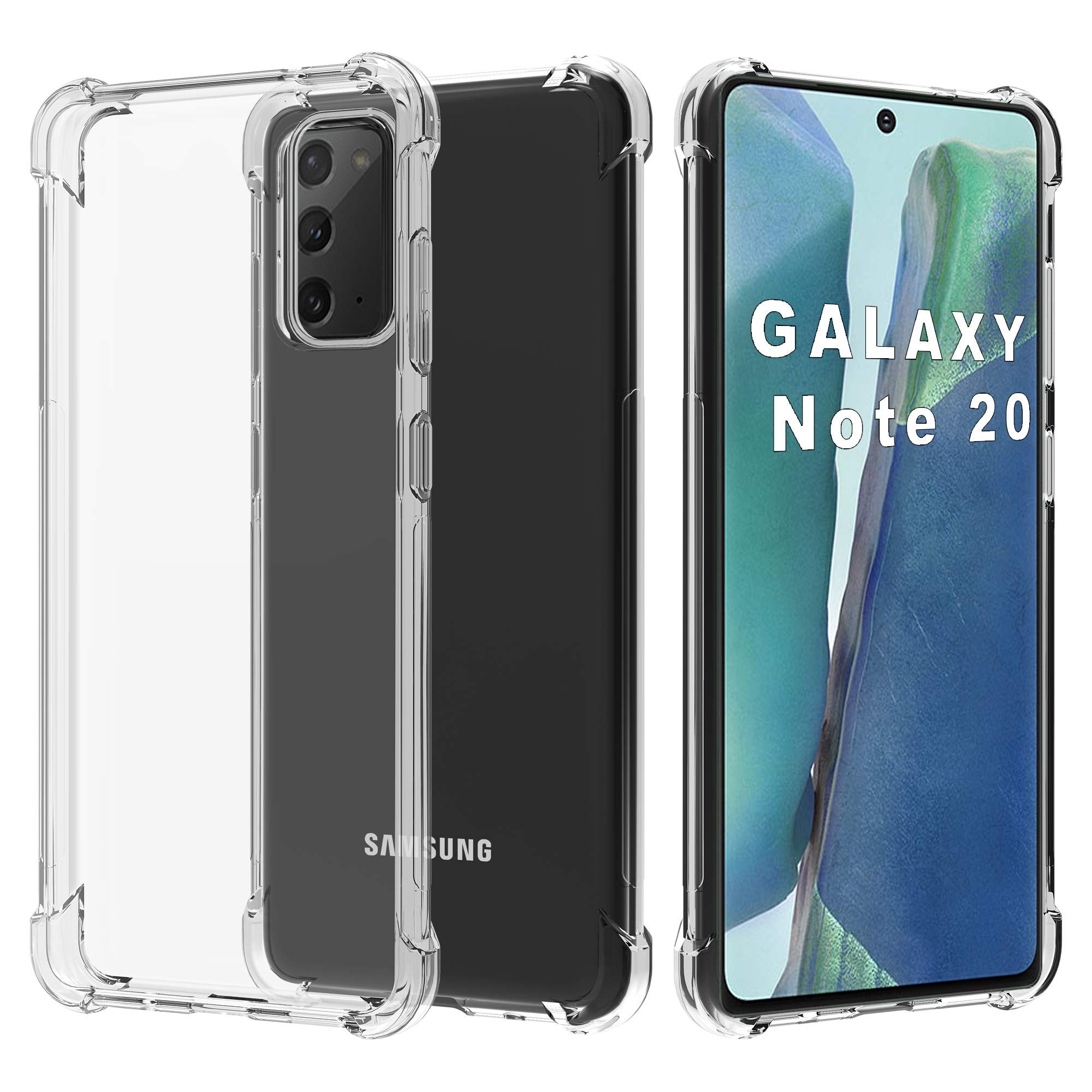 Migeec Compatible with Samsung Galaxy Note 20 Case - Clear Soft TPU Bumper [Shock-Absorbing] Full Protection Phone Case for Samsung Galaxy Note 20, Crystal Clear