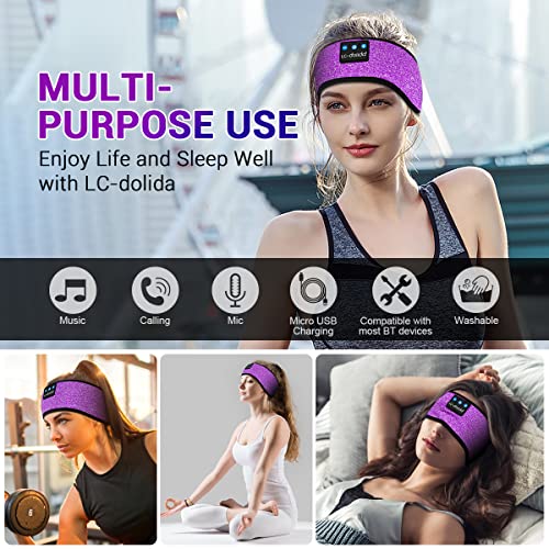 LC-dolida Sleep Headphones Bluetooth Headphones, Sleep with Bluetooth Headphones Sleep Headphone Bluetooth with Thin Speaker Handsfree Gadgets Best Gift Ideas
