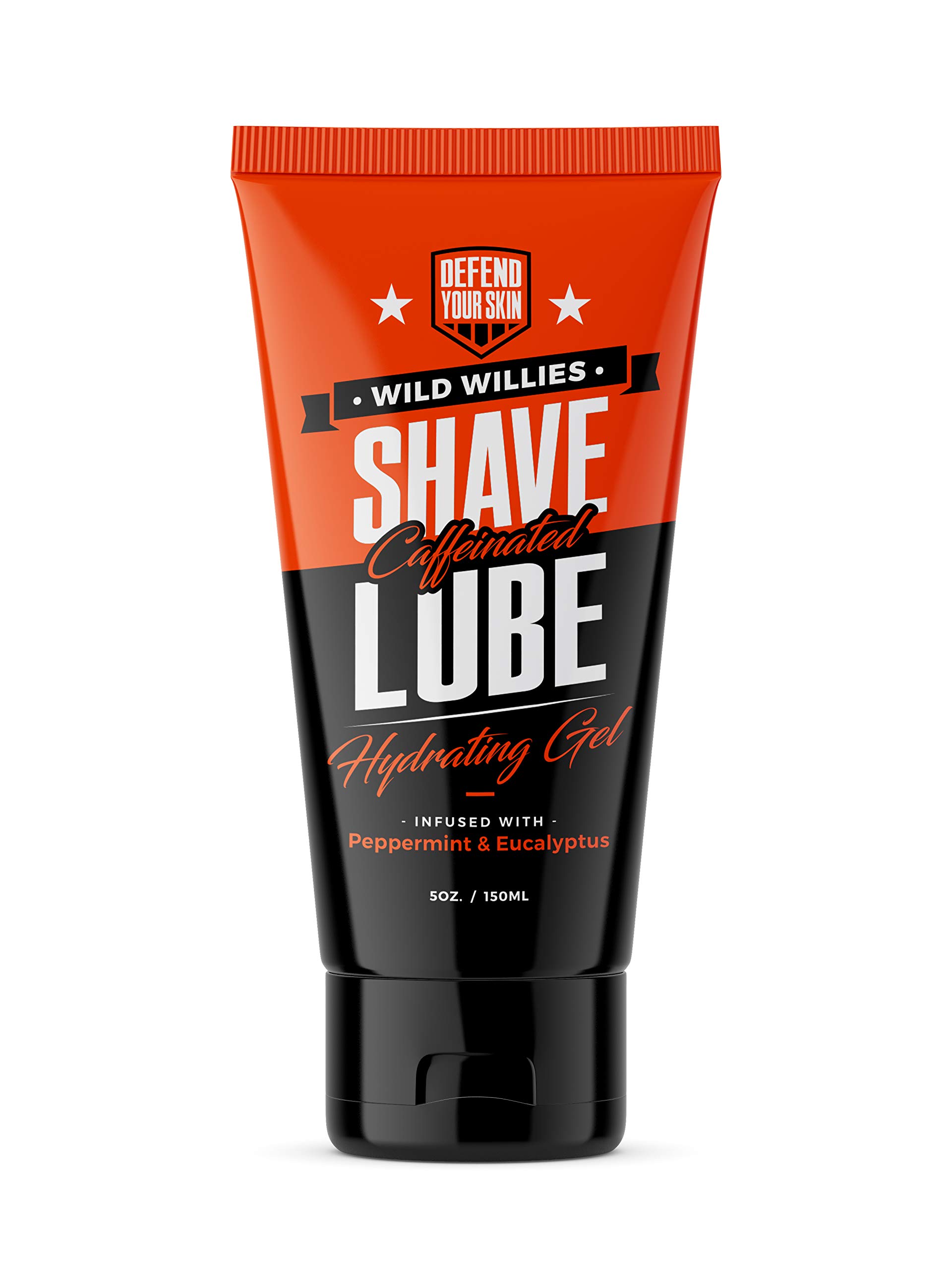 Premium and Hydrating Shaving Gel, Shave Lube by Wild Willies - Formulated with Caffeine, Calming Jojoba Oil & Cooling Eucalyptus Oil to Reduce Redness, Fight Nicks, Cuts, and Razor Burns