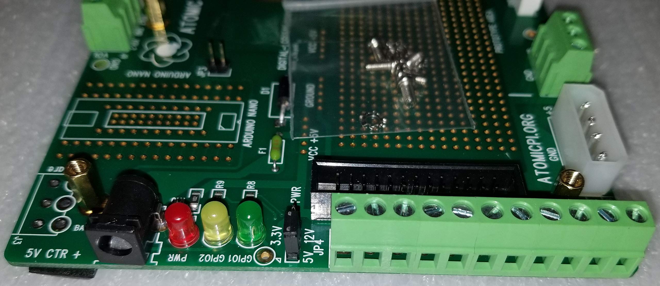 NANA ShakaWorld Atomic Pi Full Breakout Board with Integrated 2.5 Barrel Jack Input and 5V 4A Power Supply Bundle