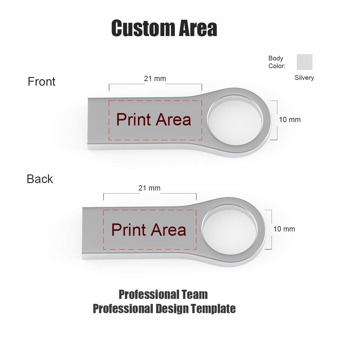 MEINAMI Customized USB Flash Drive Metal Ring Custom Thumb Drive Metal Personalized Memory Stick 32GB 25 Pack
