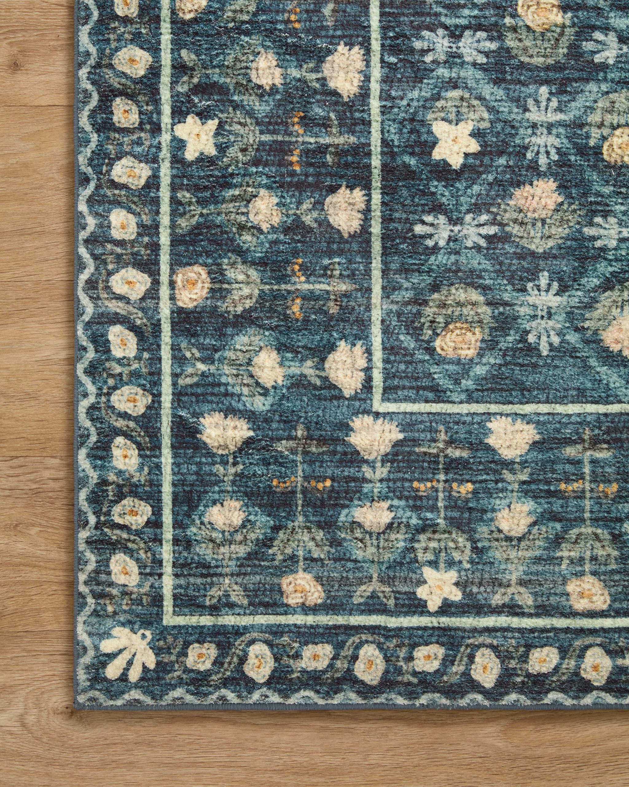 Loloi Rifle Paper Co. x Eden Lattice Indigo 7'-6" x 9'-6" Area Rug