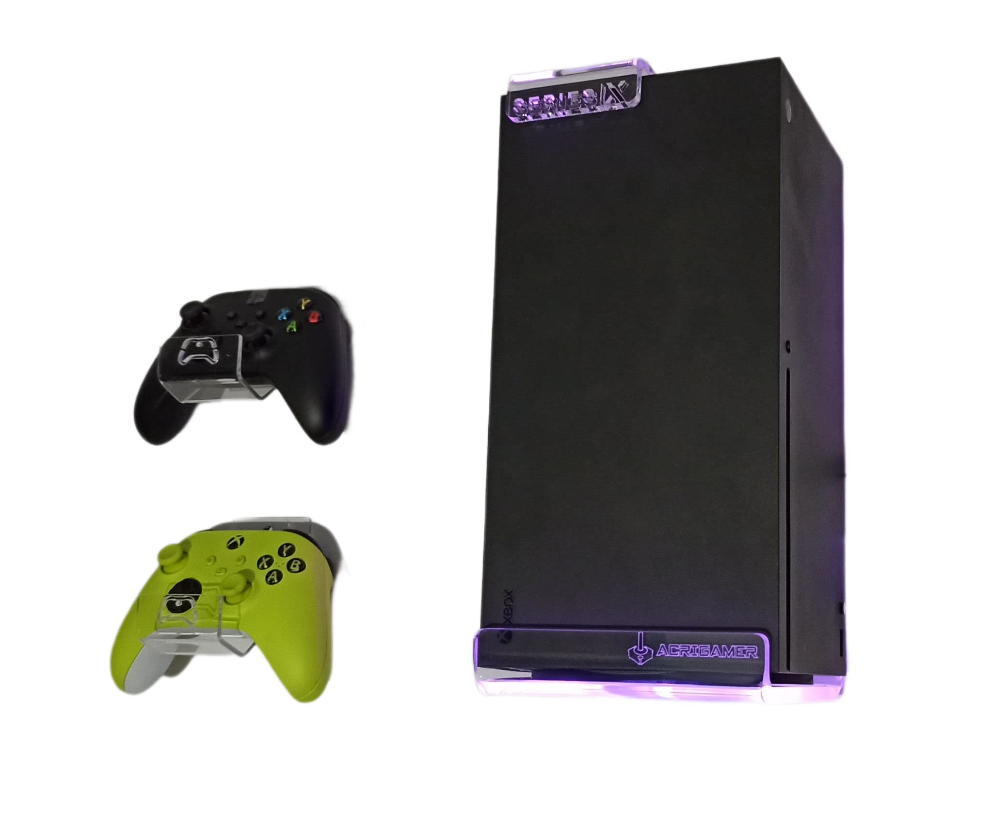 Wall Mount for Xbox SERIES S with Multicolor LED Lighting KIT + 2 Control Mount