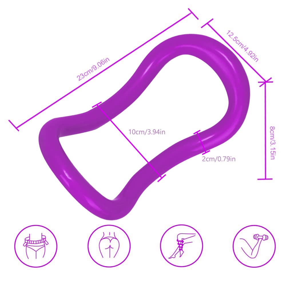 MOCK ST Yoga Ring Pilates Training Ring for Back and Leg Pain Home Workouts Gym for Stretches and Strengthen Chest Thighs Arms Core 2 Pack (Purple)