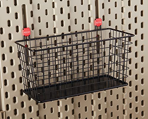 Rubbermaid Shed Accessories Large Wire Basket, Individual, Black, Ideal for Tools, Paintbrushes, Cleaning Items