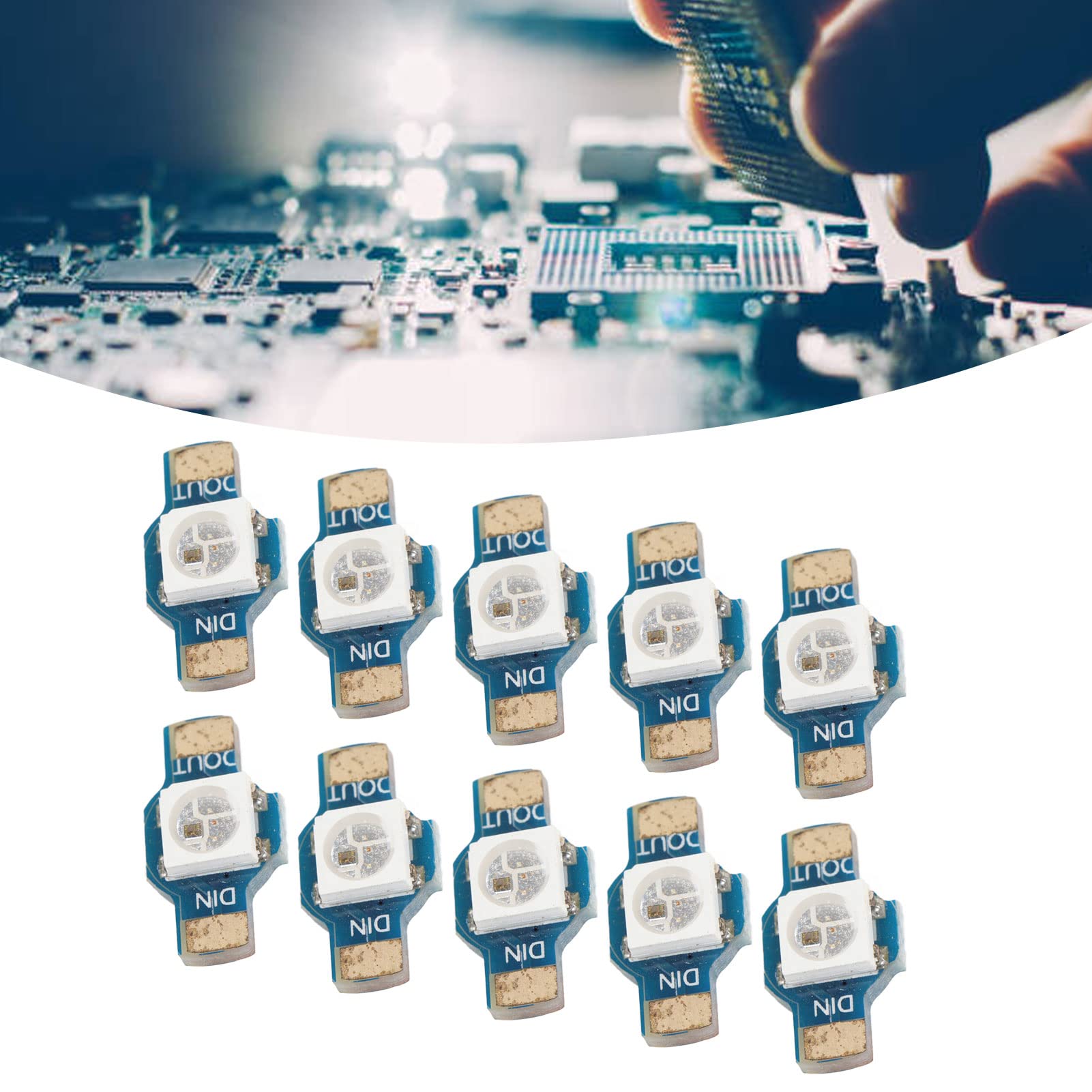 WS2812 RGB LED Module, Low Drive Voltage 10Pcs High Brightness PCB WS2812 LED Module for Replacement