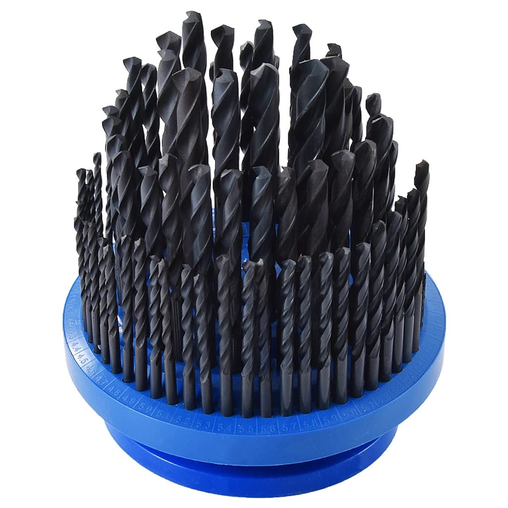 WSJIE 100-piece Twist Drill Bits Set High Speed Steel 1-13mm Straight Shank Twist Drill Bit Woodworking Wood Tool for Metal