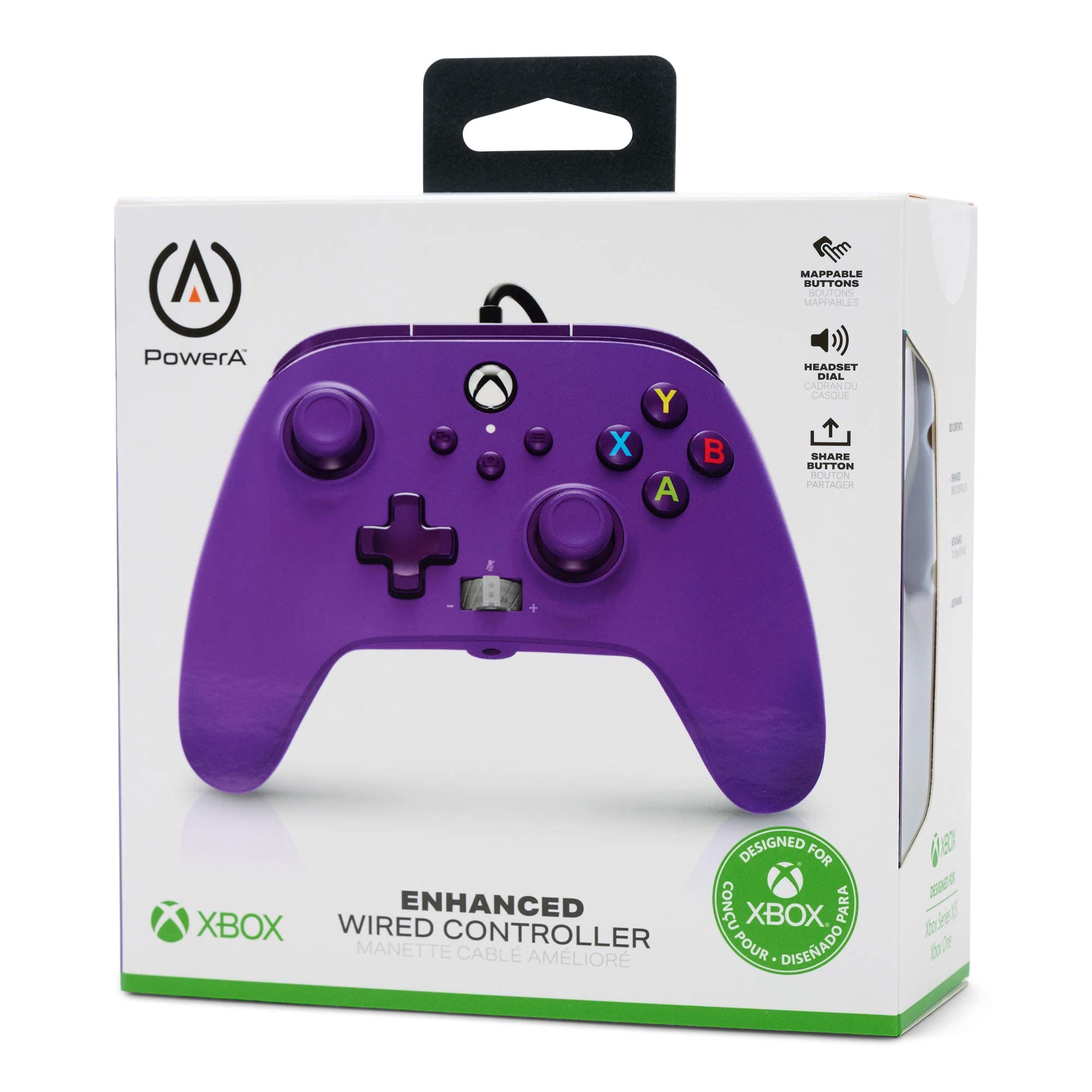 PowerA Enhanced Wired Controller for Xbox Series X|S β Royal Purple, gamepad, wired video game controller, gaming controller, Xbox Series X|S (Renewed)