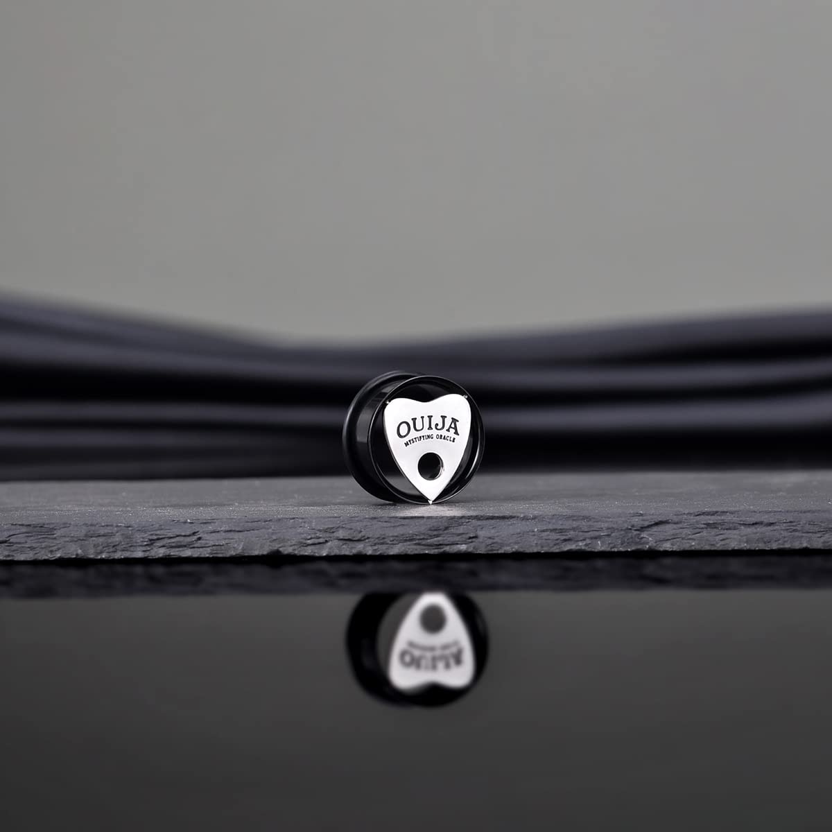 KUBOOZ OUIJA MYSTIFYING ORACLE Pattern Ear Plugs Tunnles Stainless Steel Ear Piercing Jewelry 00G-30mm