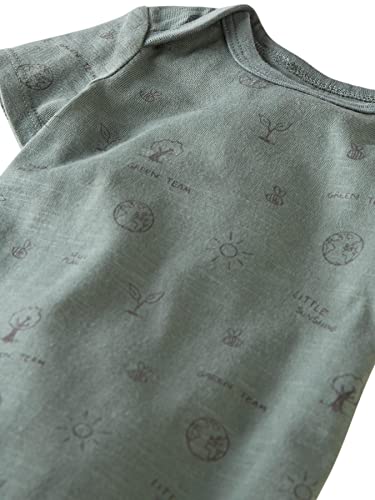 little planet by carter's unisex-baby 3-pack Short Sleeve Bodysuits made with Organic Cotton, Spring Moss Garden, 6 Months