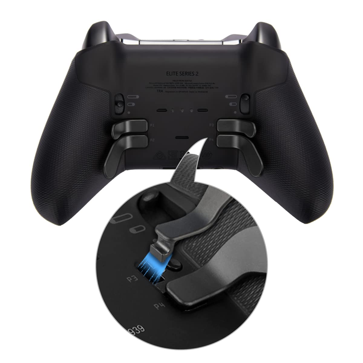 TOMSIN Component Pack for Xbox Elite Wireless Controller Series 2 Core, Accessories Includes 4 Metal Magnetic Thumbsticks, 4 Pcs Interchangeable Paddles, 1 Directional D-Pad (Black)
