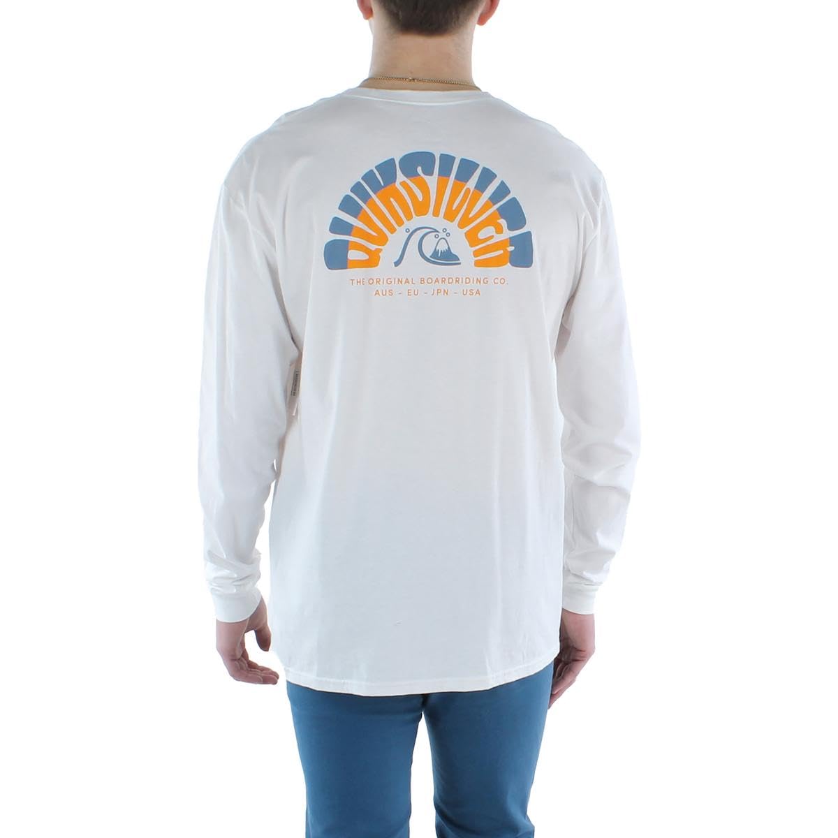 Quiksilver Mens Cotton Logo Graphic T-Shirt White XL