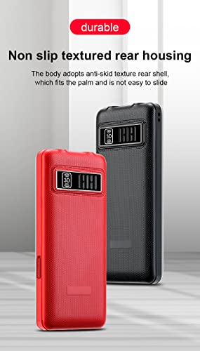 Unlocked GSM Big Button Feature Cell Phone for Elderly, 2.4" Screen Dual SIM 6800mAh Battery SOS Key Mobile Phone Easy to Use (Red)
