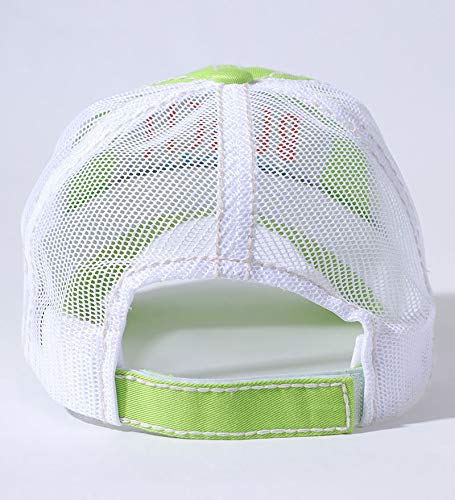 MIRMARU Women’s Baseball Cap Distressed Vintage Unconstructed Washed Cotton Embroidered Adjustable Hat (KBV1204 - Lime)