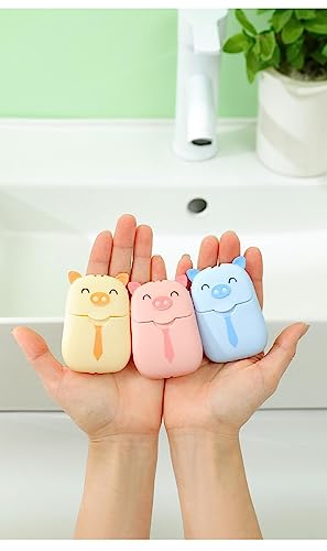 NEUNEL Disposable soap Tablets Travel, Portable soap Paper, bacteriostatic Students, Children Carry Mini Hand Washing Tablets 黄色【50片/盒】