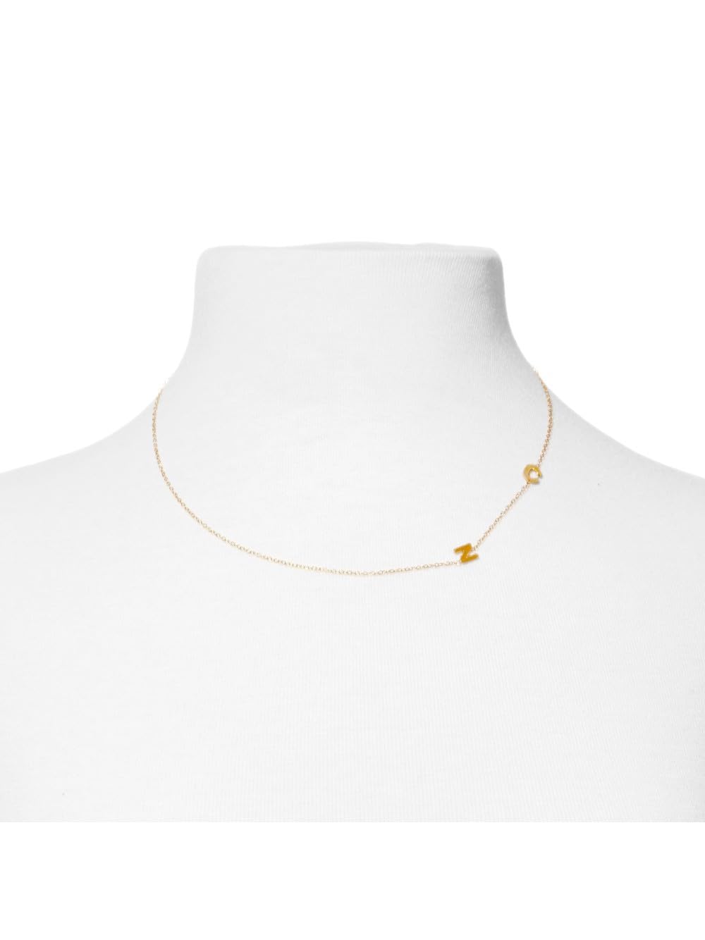 Personalized Gold Tone 2 Letter Women's Sideways Initial Necklace, 16" Chain - Personalized Initial Necklace for Her - Custom Necklace for Women - Birthday Gift - Gift for Her - Gifts for Mom