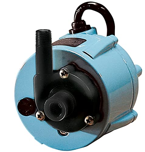 Little Giant 501203 205 GPH 115-Volt Manual Oil Filled Submersible or In-line Aluminum Direct Drive Pump, Blue, 1-42