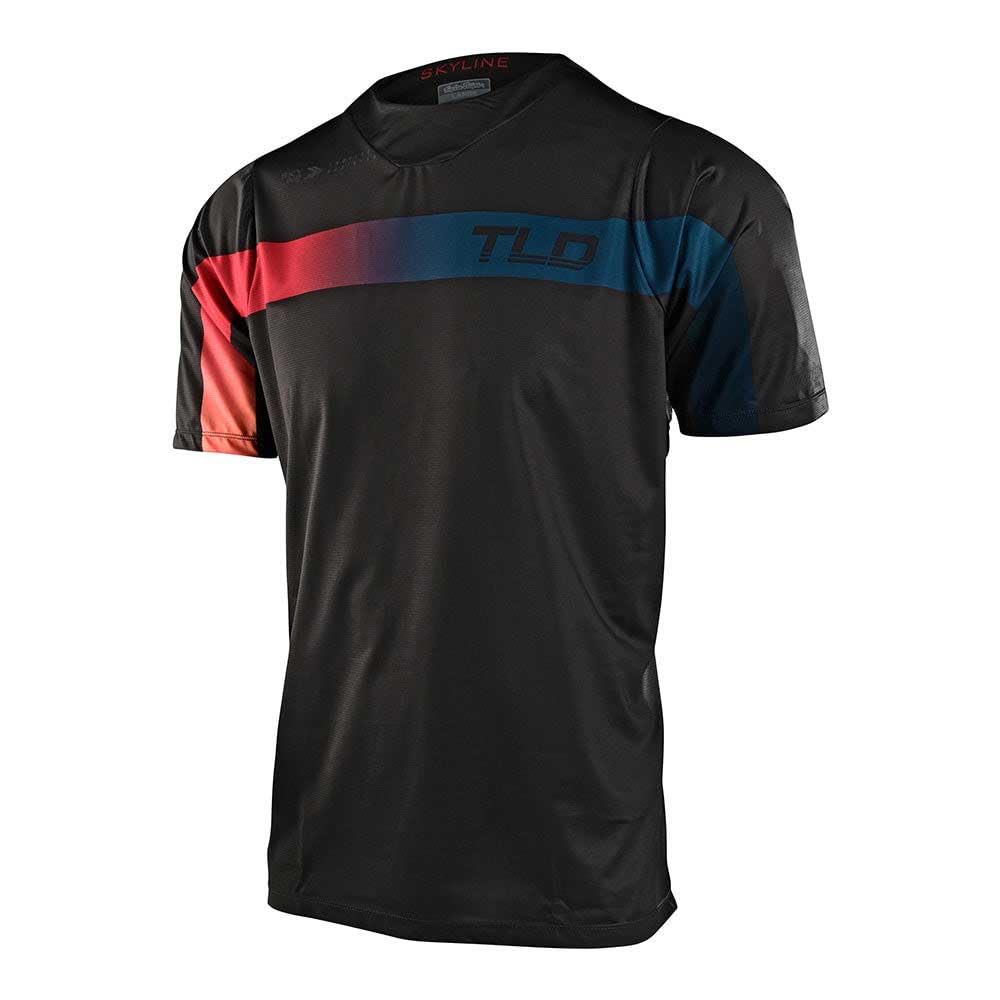 Troy Lee Designs Cycling MTB Bicycle Mountain Bike Jersey Shirt for Men, Skyline SS (Jet Fuel Carbon, L)