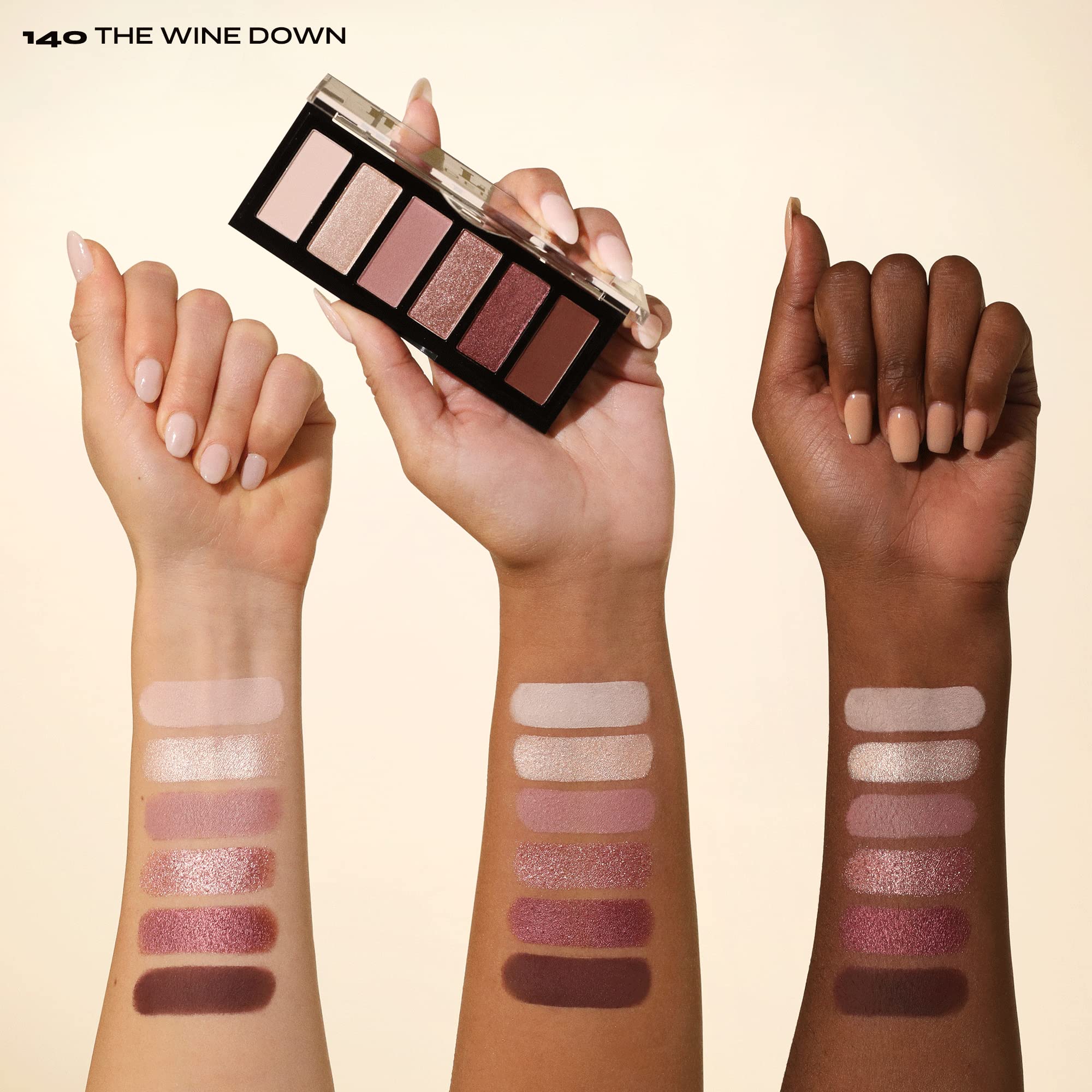 Milani Eyeshadow Primer + Gilded Mini Eyeshadow Palette - The Wine Down + Highly Rated Anti-Gravity Black Mascara with Castor Oil and Molded Hourglass Shaped Brush