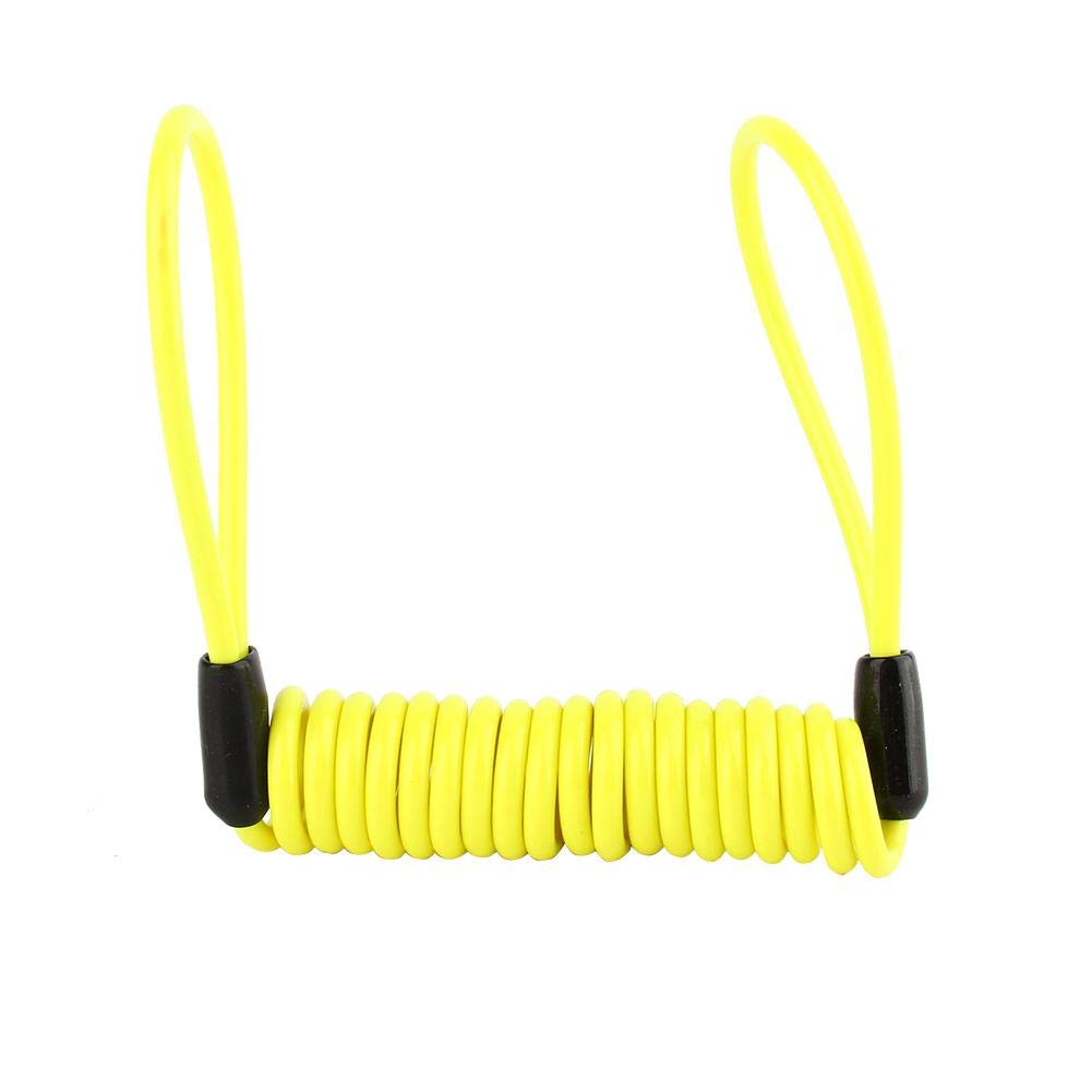Motorcycle Reminder Cable Disc Lock Cable Anti-Theft Spring Wire Rope 3.5 MM Motorcycle Bike ATV Scooter Disc Lock Security Reminder Cable Tool Yellow Lock Reminder Cable Theft Protection on Handlebar