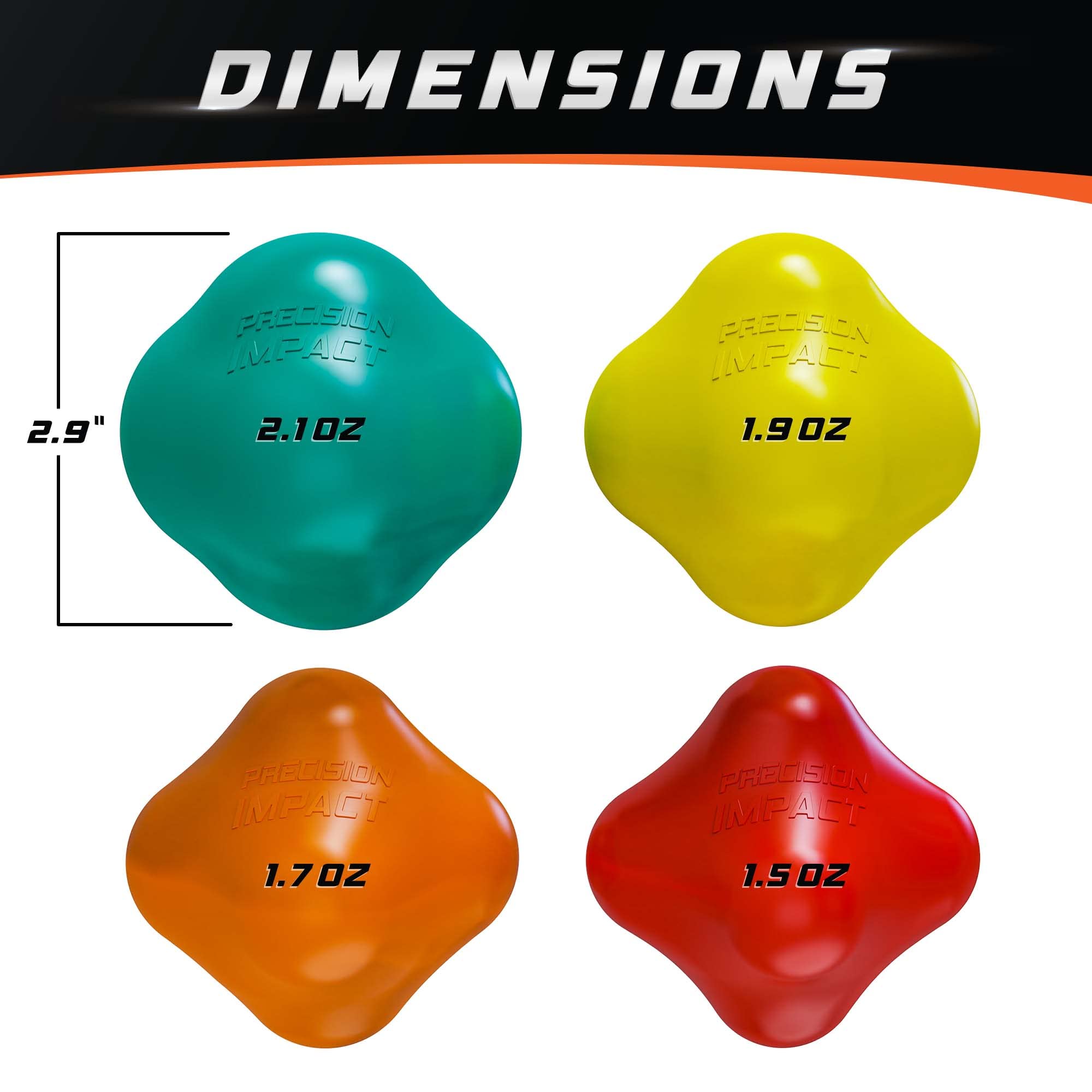 PRECISION IMPACT Ultra-Bounce Reaction Balls (4 Difficulty Levels)