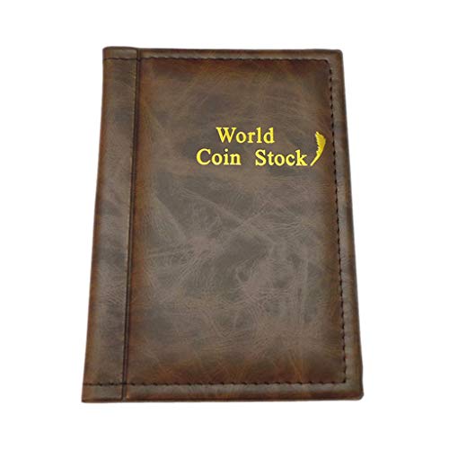 Menolana 120 Pockets Coin Holder Collection PU Album Book Collector Supplies , Brown