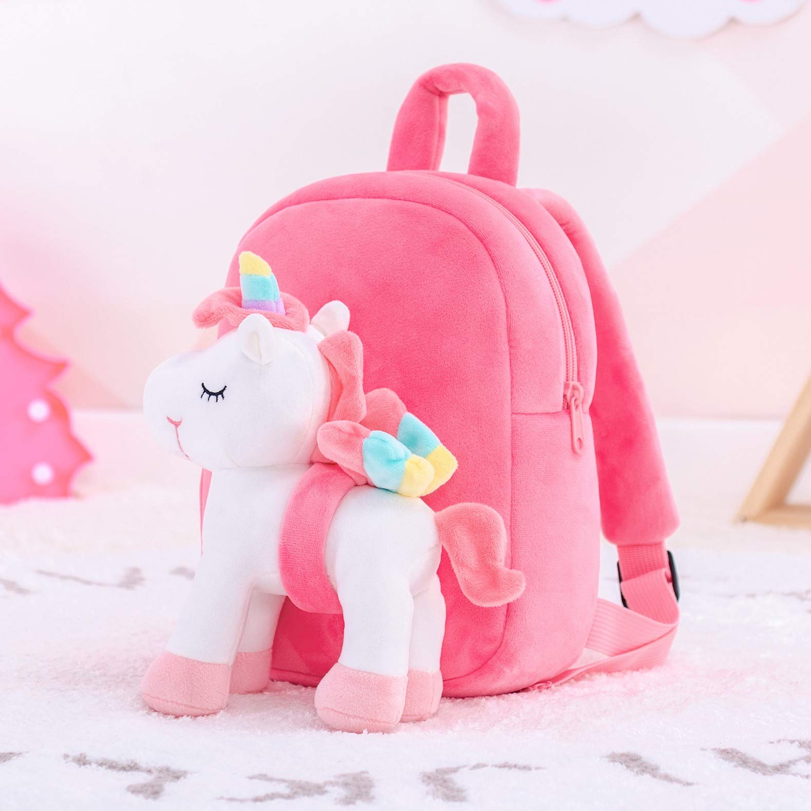 Lazada Toddler Backpack for Girls Kitty Animal Kids Plush Backpacks Cat Brown Age 3+