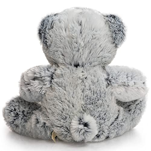 WENMOTDY Teddy Bear Stuffed Animals Plush Bear with Love Pattern Red Bow Soft Plush Toy Valentine's Day Gift 21 Inch Grey
