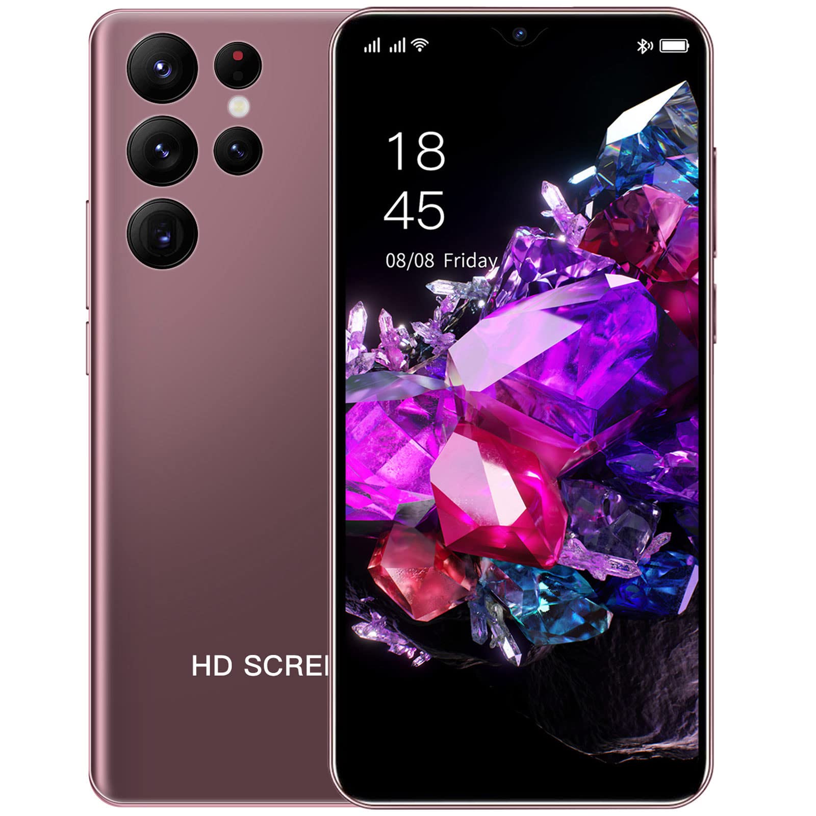 Unlocked Smartphones, 5G Android Smart Phone HD Full Screen Phone, Dual SIM Unlocked Cell Phone, 2+16G RAM, Long Battery Life, 6.53-inch Water Drop Screen Touch Screen Mobile Cell Phone (Rose Gold)