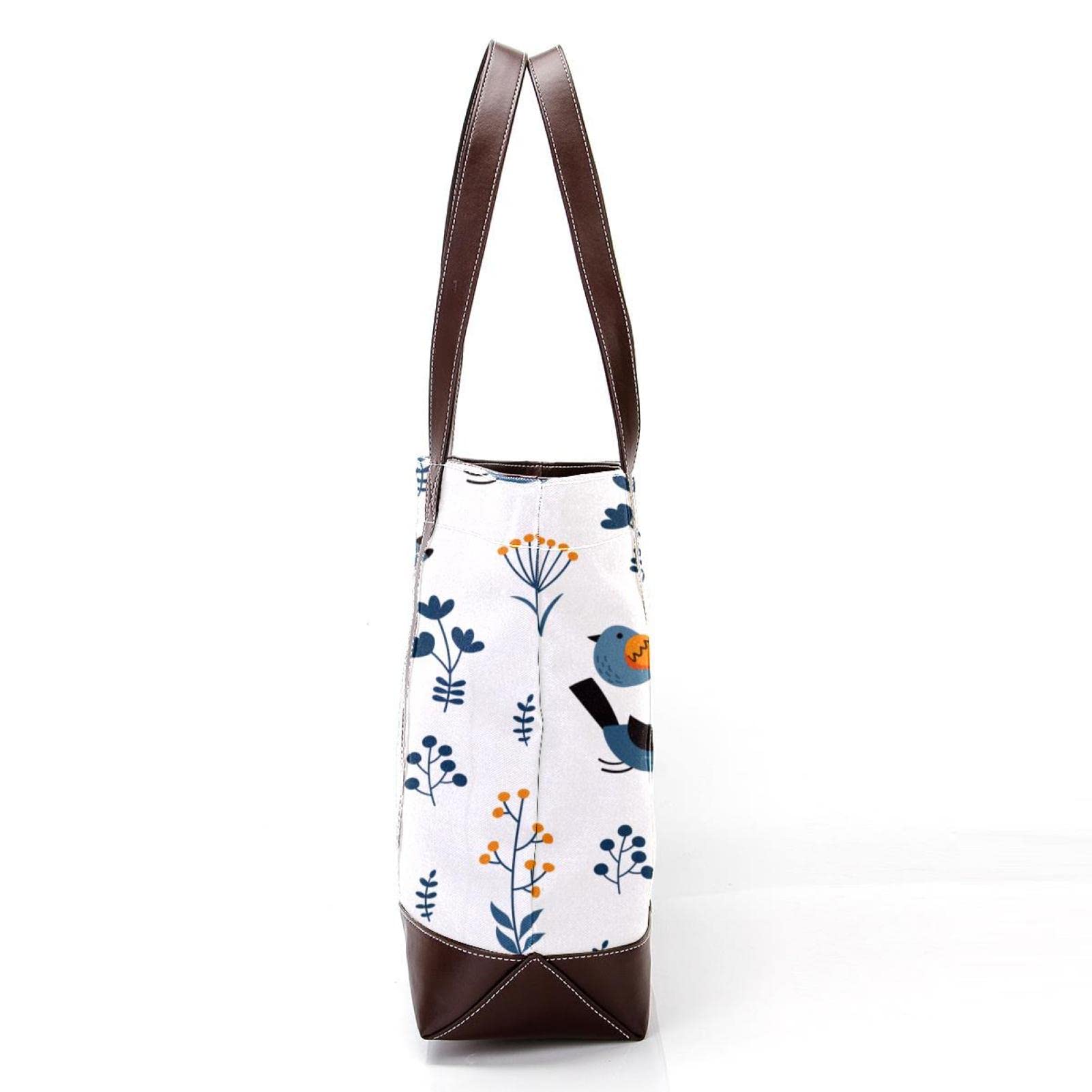 Spring Bird Tote Bags Large Leather canvas Purses and Handbags for Women Top Handle Shoulder Satchel Hobo Bags