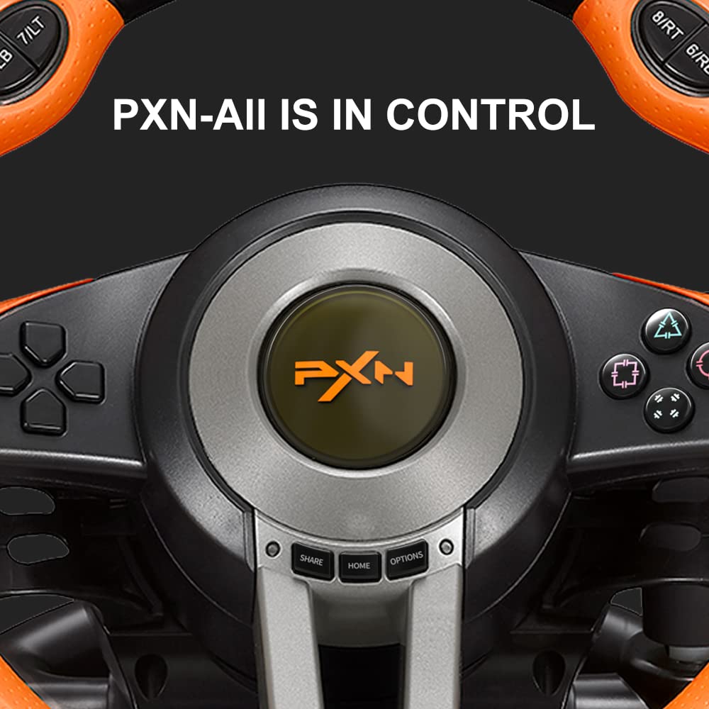 PXN PC Racing Wheel, V3II 180 Degree Universal USB Car Sim Game Steering Wheel with Pedals for Xbox One, Xbox Series S/X, PS3, PS4, Switch