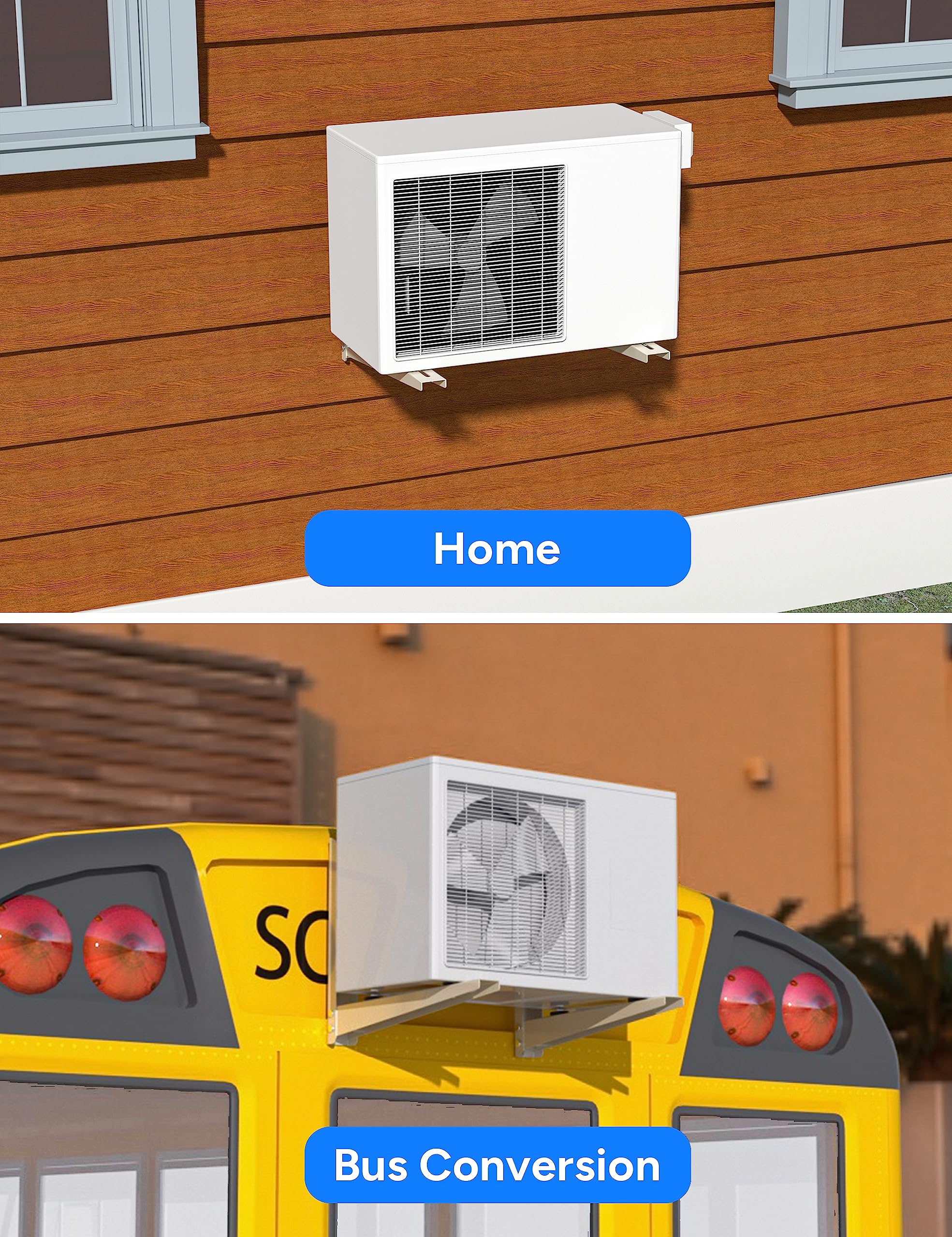 Toutgood Mini Split Wall Mounting Strong Bracket for 7000 Btu to 12000 Btu Outdoor Ductless Mini Split Air Conditioner Heat Pump AC Systems