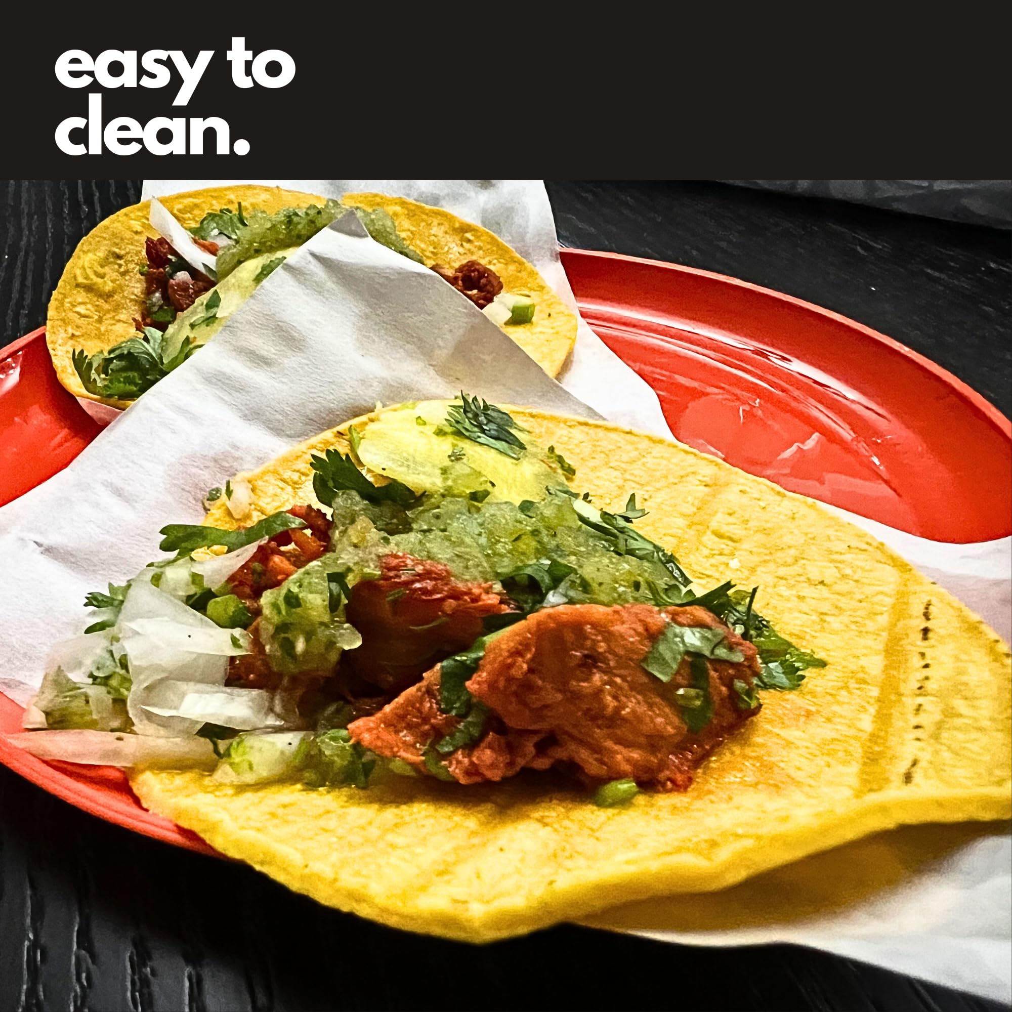 Plato Taquero Mexicano Fiesta Set - Authentic Colorful Mexican Taco Plate Set - Multicolor - Set of 12 - for Taquerias, Taco Tuesday Colorful Plastic Plates Reusable - Plato Taquero