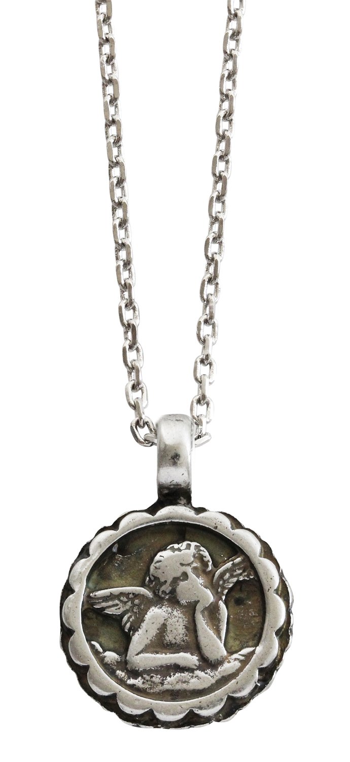 Mariana Guardian Angel Crystal Pendant Necklace, 16" "Summer Fun Blue Pink 5212 3711