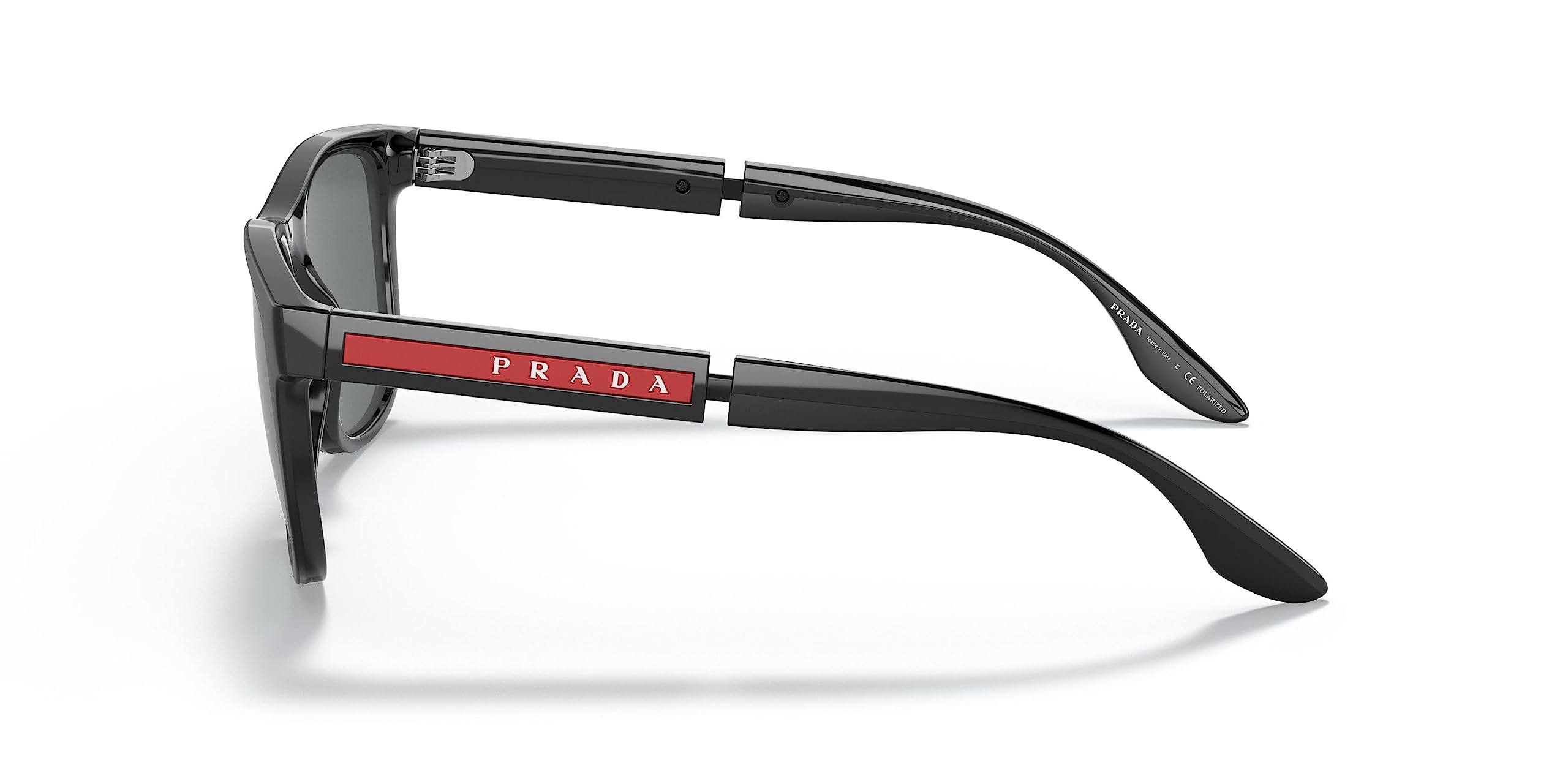 Prada PS 04XS Black Rubber/Black/Dark Grey Polarized One Size