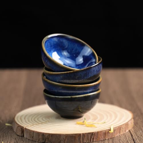 Sizikato 5PCS Kiln-Change Ceramics Sake Set Include 1PCS Sake Bottle and 4PCS Sake Cups