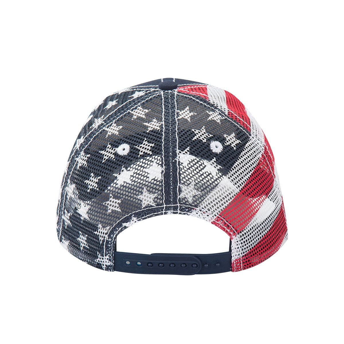 NRA, National Rifle Association Baseball Cap, Mesh Backing, Cotton Hat Features Logo with American Flag Design, Blue