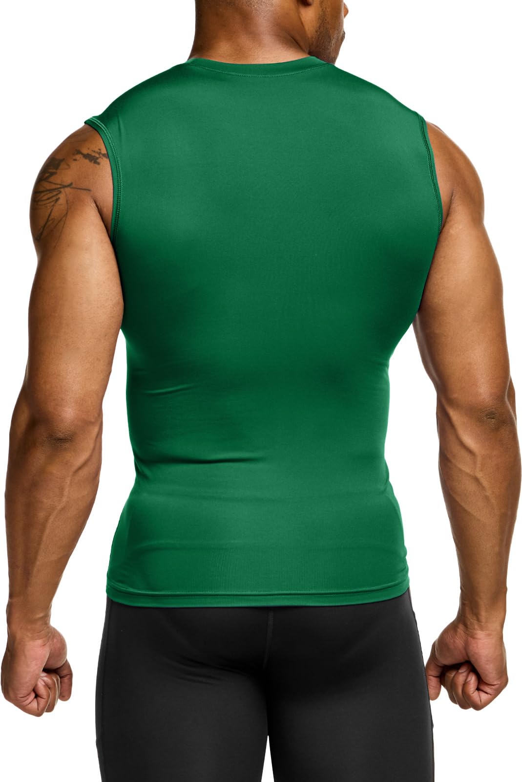 TSLA Men's Sleeveless Workout Shirts, Dry Fit Running Compression Cutoff Shirts, Athletic Training Tank Top, Active 3pack Sleevless Black/Charcoal/White, Medium