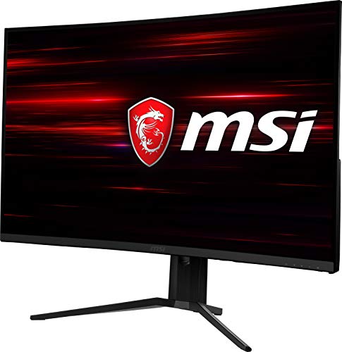 MSI 32" Full HD RGB LED Non-Glare Super Narrow Bezel 1ms 2560 x 1440 144Hz Refresh Rate Free Sync Height Adjustable Curved Gaming Monitor (Optix MAG321CQR),Black
