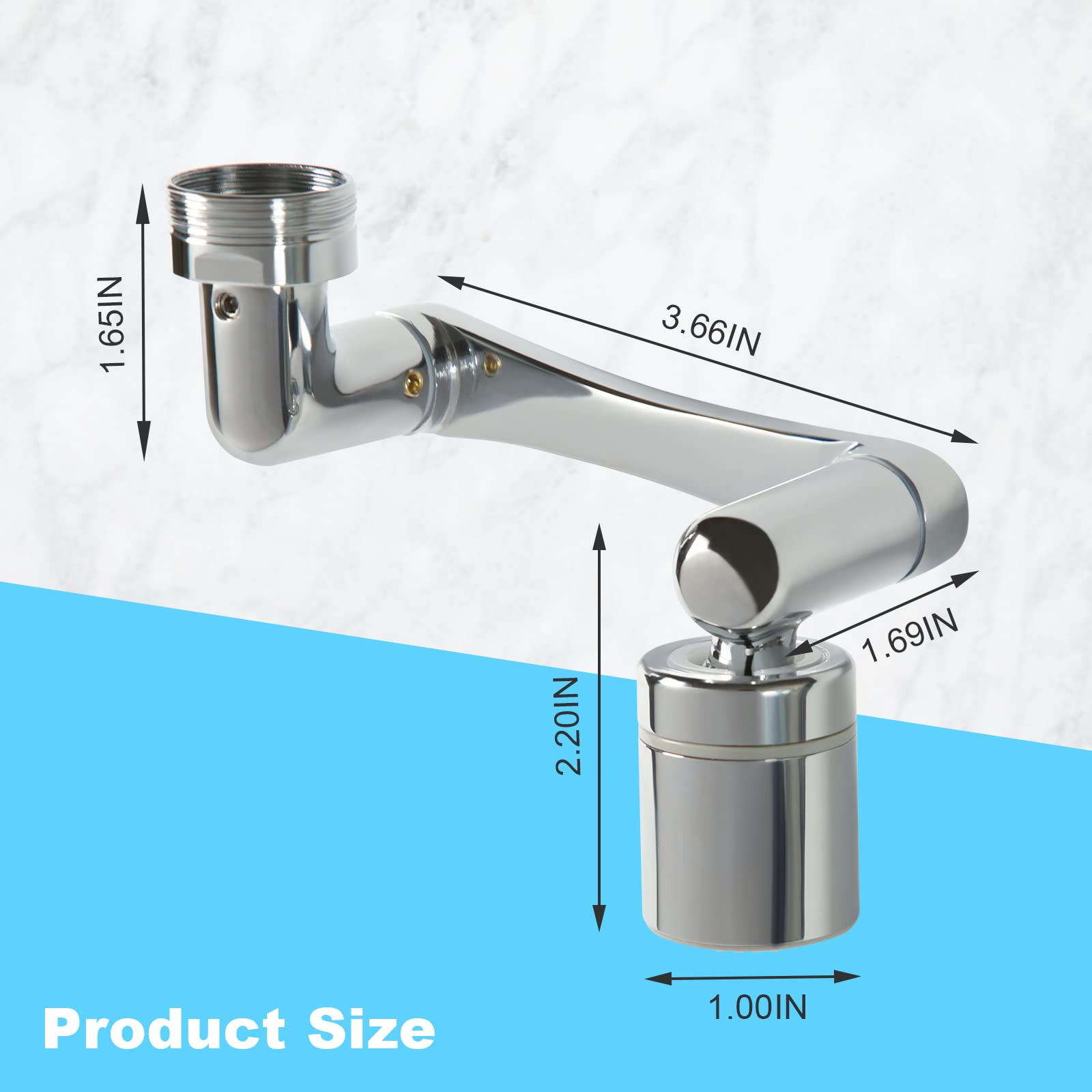 Upgraded 1440° Faucet Extender/Faucet Aerator, 1080+360 Degree Large Angle Rotatable Multifunctional Extension Faucet Adapter, Universal Faucet Sprayer Attachment, Sink Sprayer for Kitchen/Bathroom